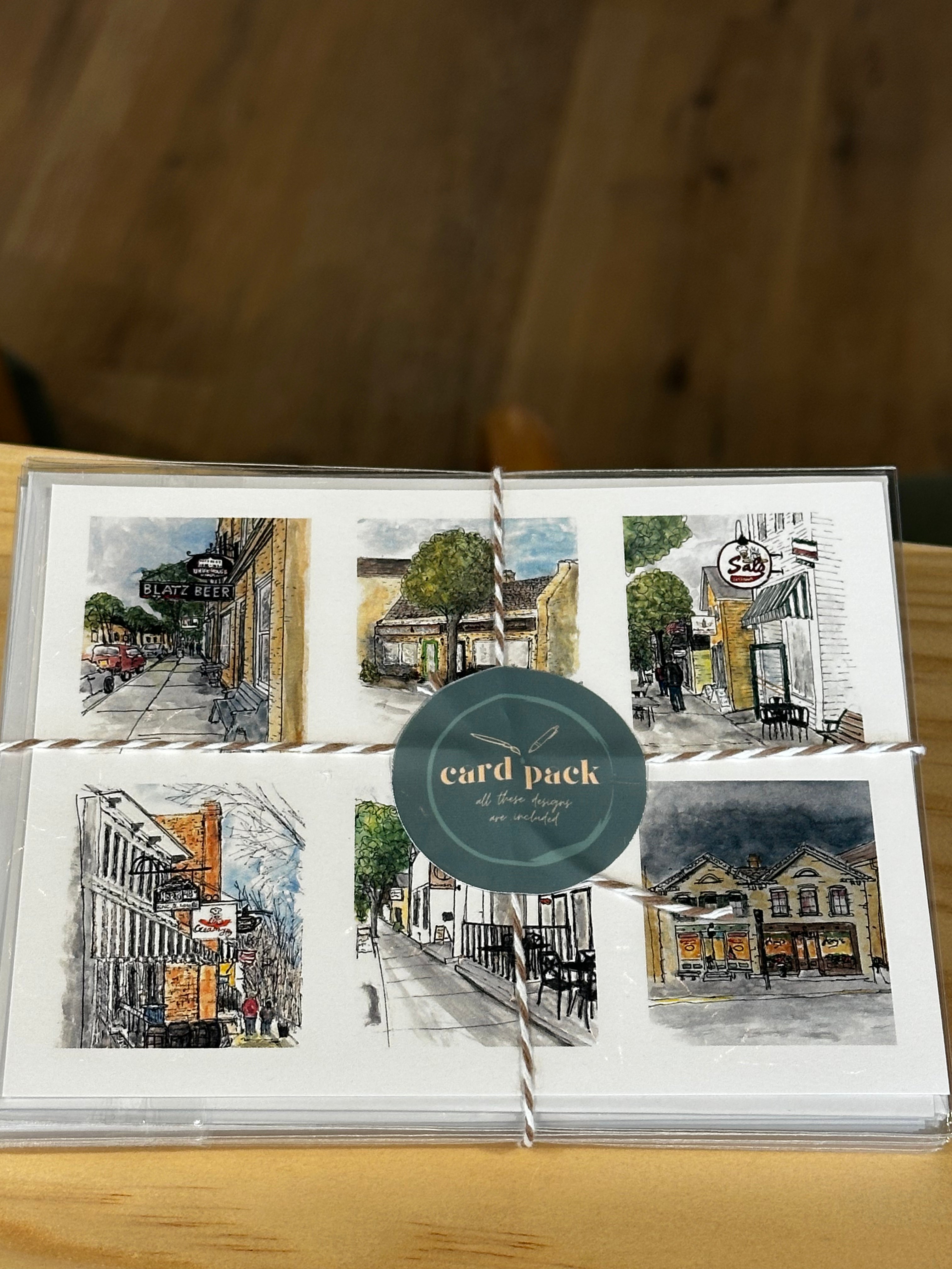 Cedarburg Watercolor & Pen card w/ envelope - Pack of 6 – Cedarburg Threads