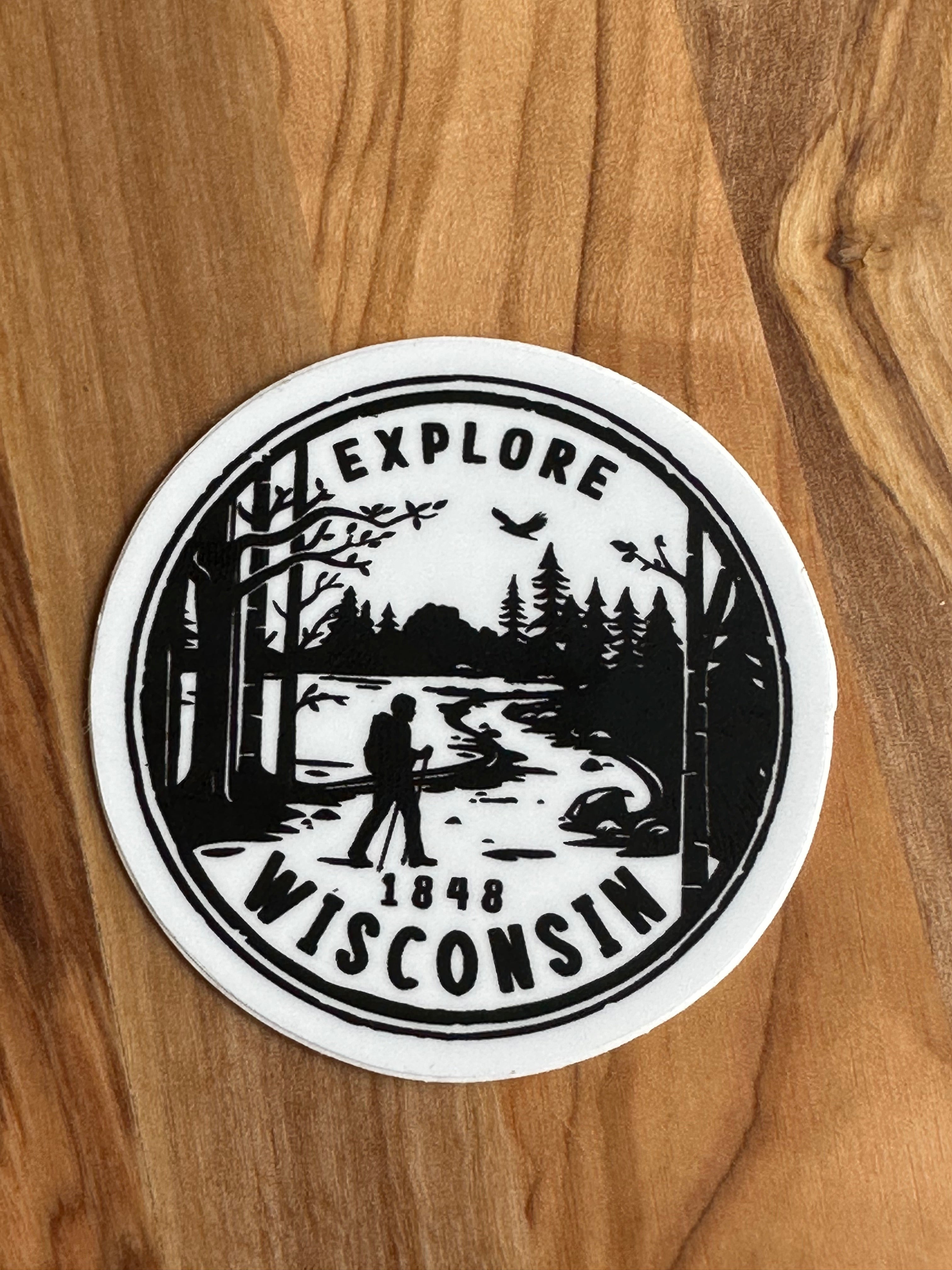 Explore Wisconsin Hike Vinyl Sticker – Cedarburg Threads